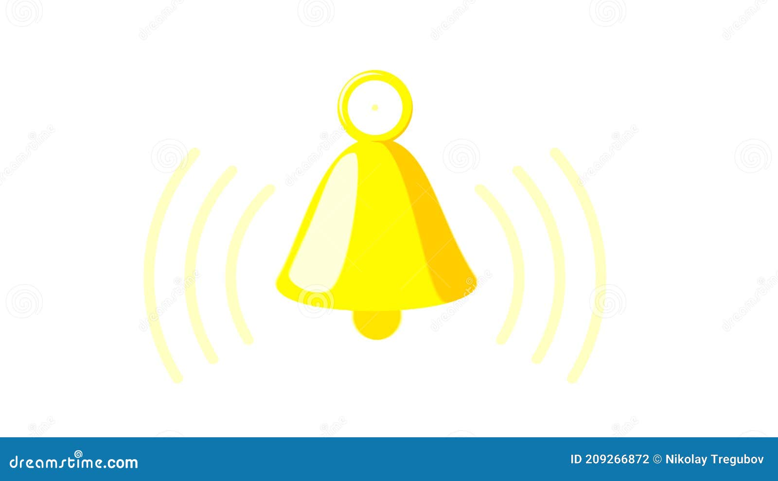 Colored Bell Ringing Symbol Animation. Isolated on White Background ...