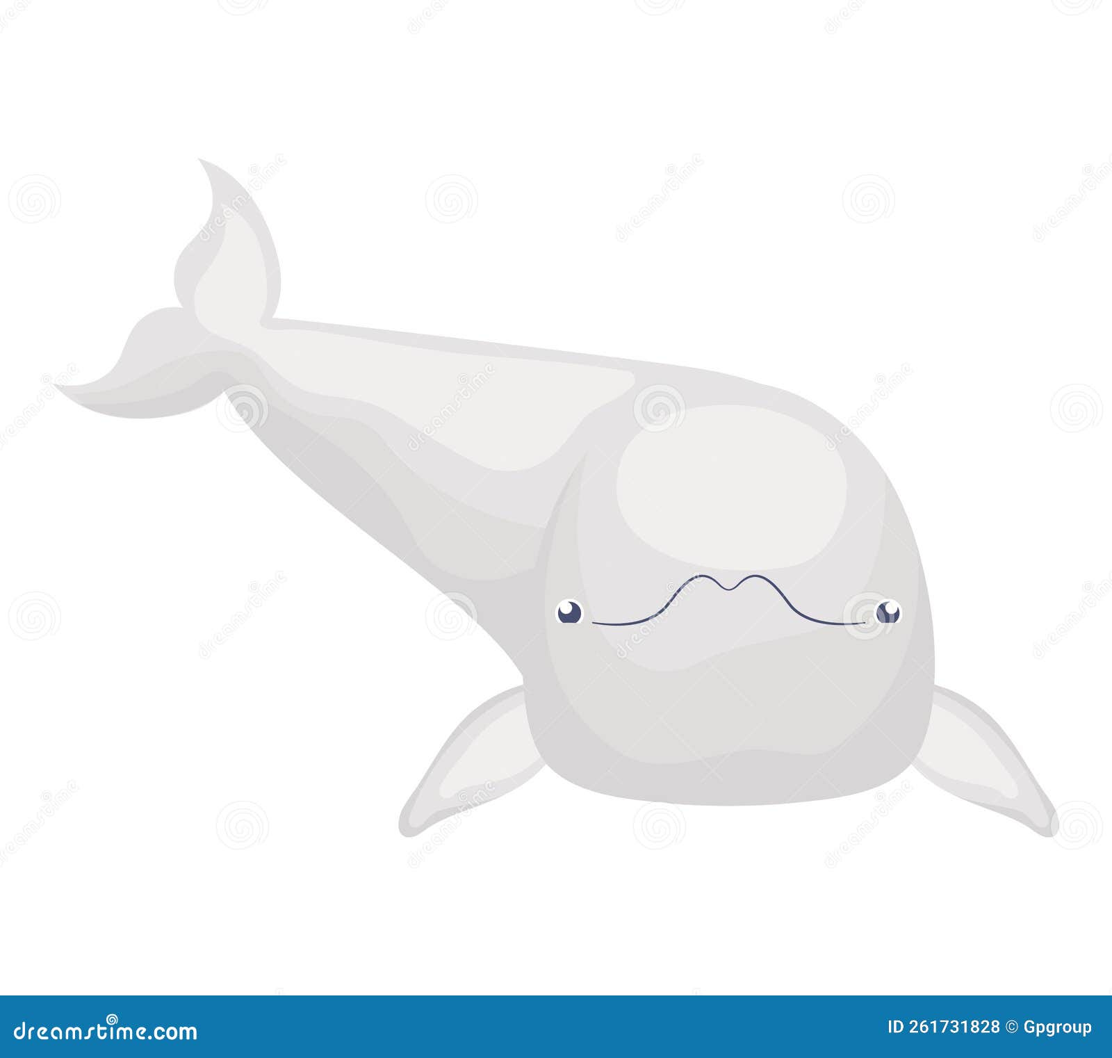 Colored beluga icon stock vector. Illustration of nature - 261731828