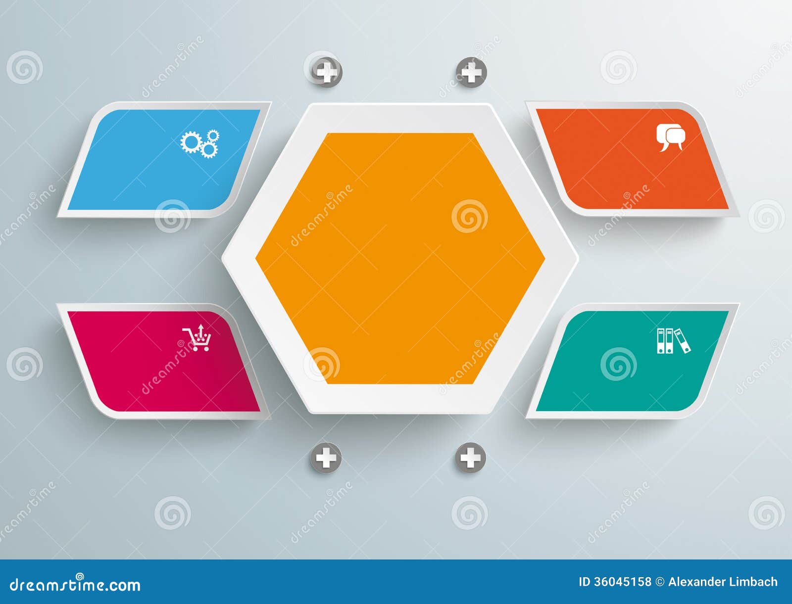 4 Colored Bevel Rectangles House Infographic Vector Illustration ...