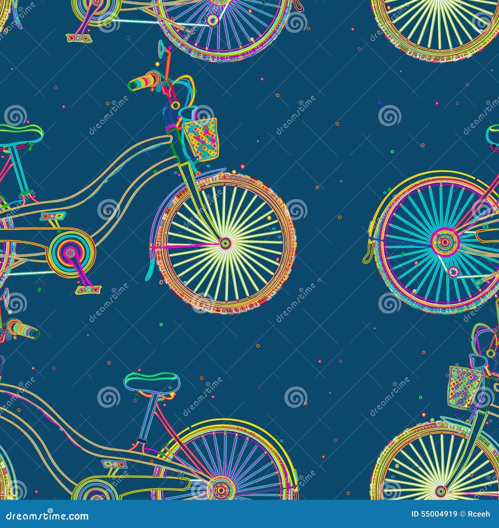 Colored bicycles pattern stock illustration. Illustration of bicycle ...