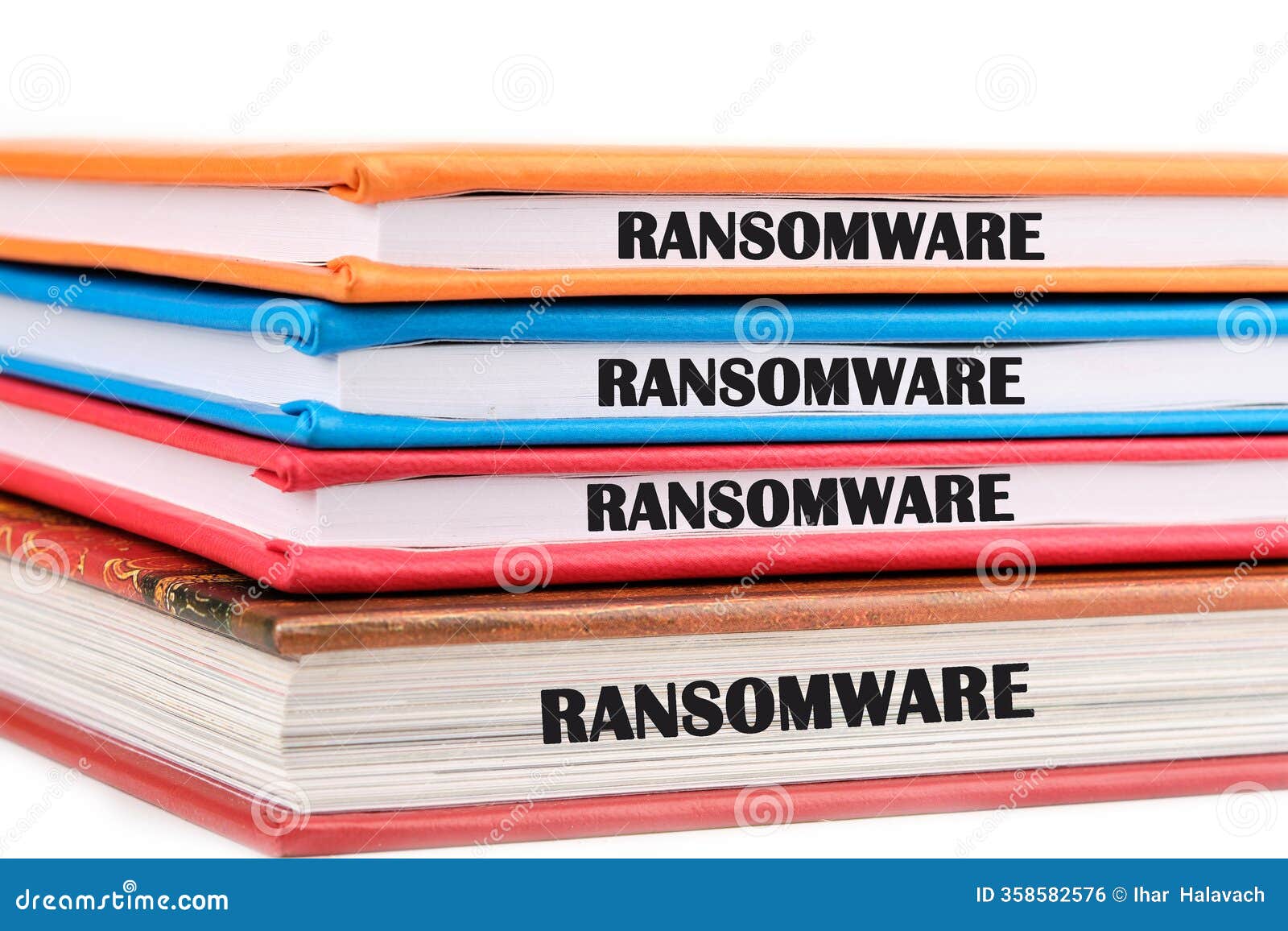 Colored Binders Labeled with Ransomware Provide a Visual Representation ...