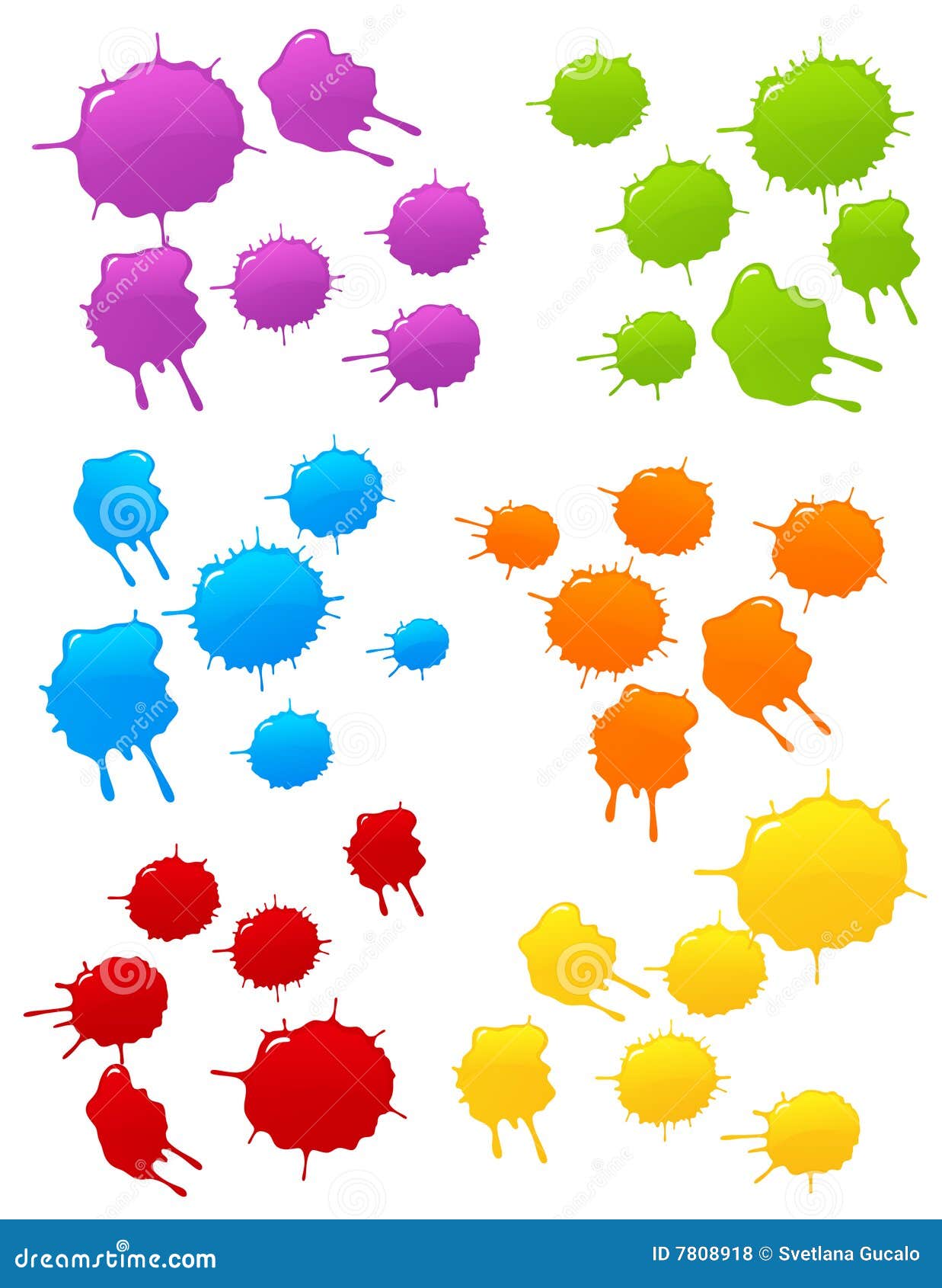 Colored blot set stock vector. Illustration of splotch - 7808918