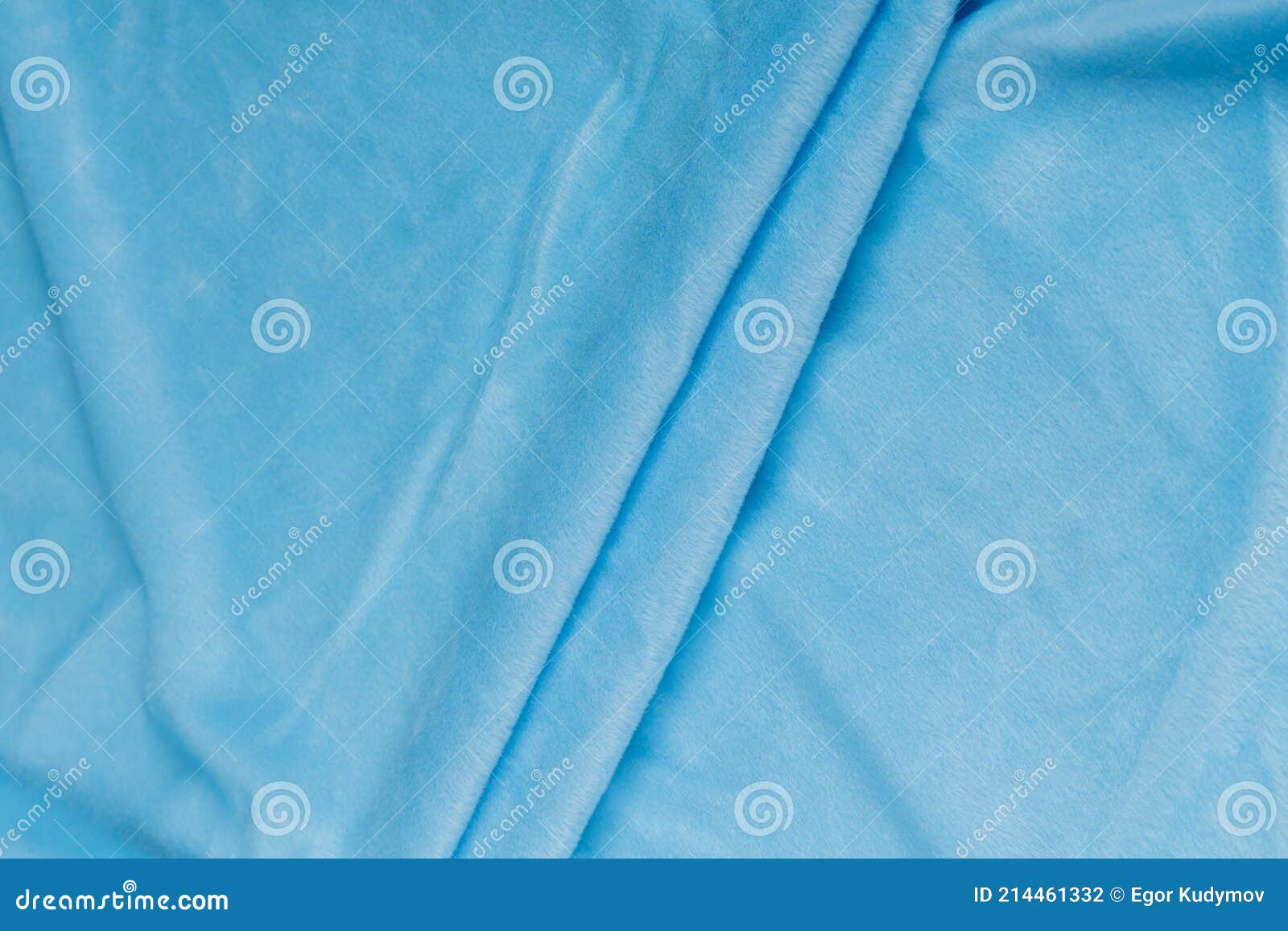 Colored Blue Textile Satin Fabric Folded in Folds and Waves with ...
