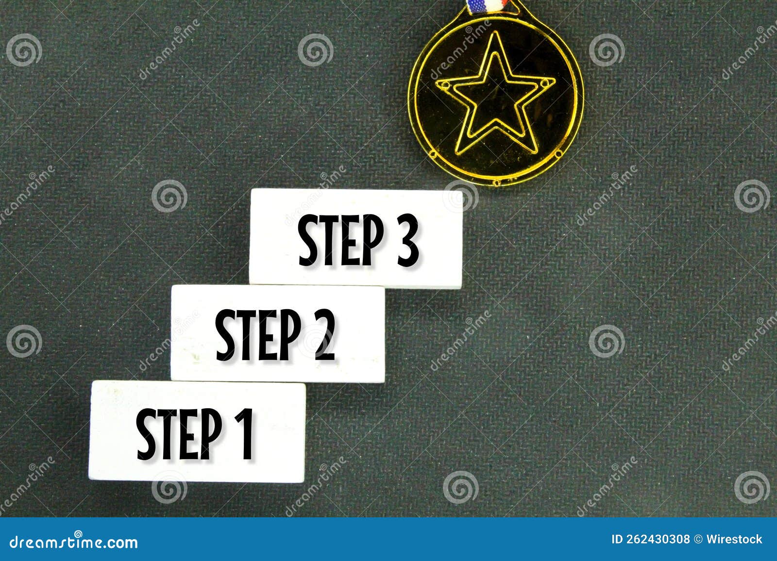 Colored Board with Words Step 1 Step 2 Step 3. Step -by -step Concept ...