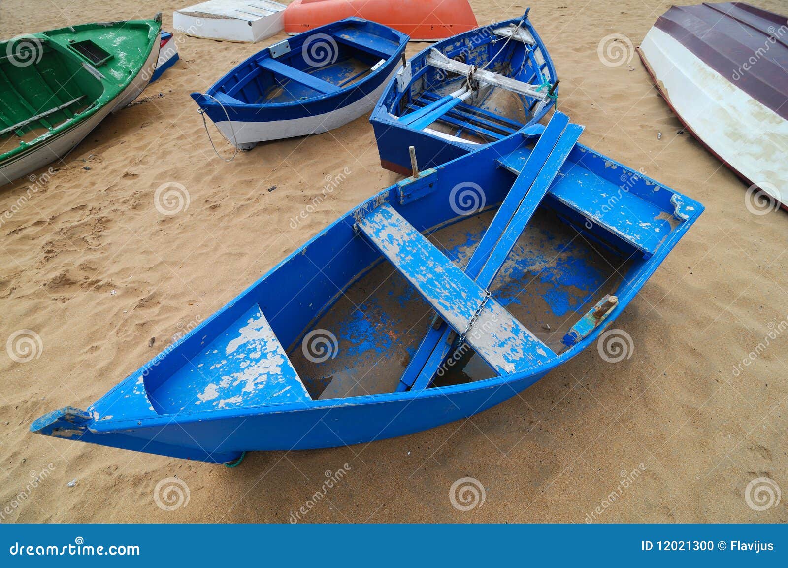 Colored boats stock photo. Image of beach, port, blue - 12021300