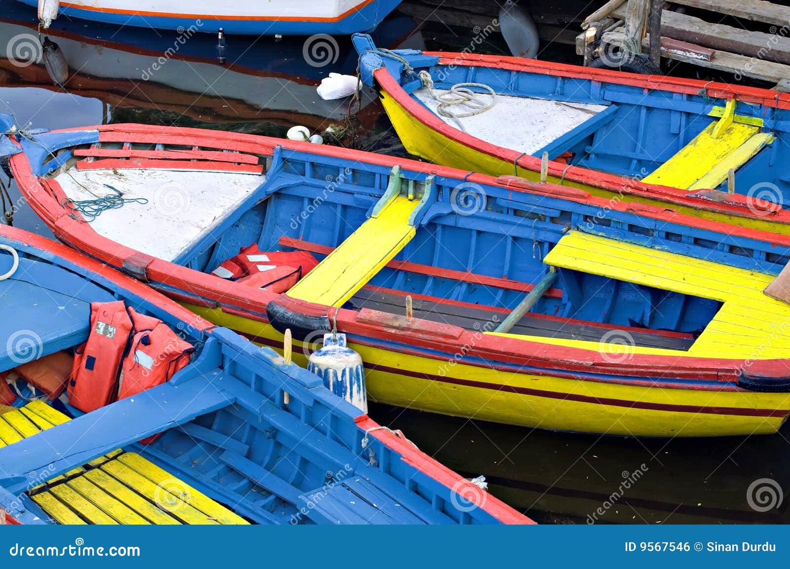 Colored boats stock photo. Image of blue, moored, colour - 9567546