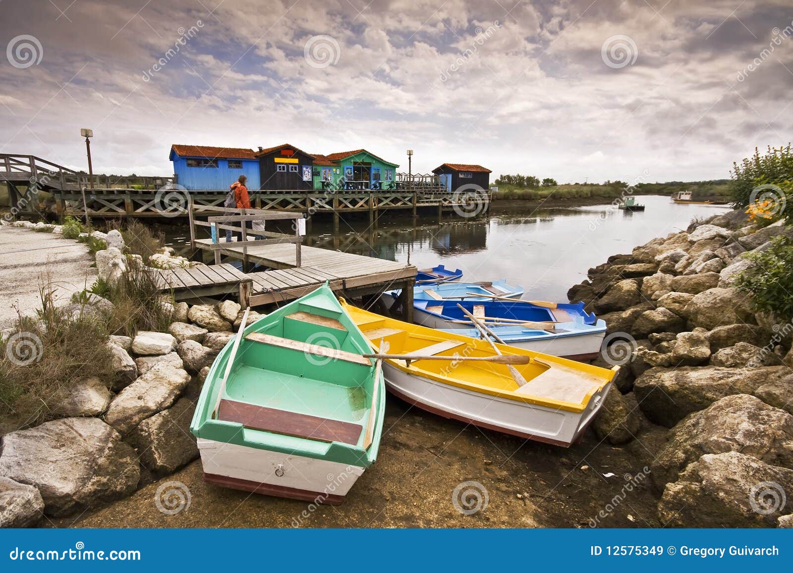Colored Boats form Oleron stock image. Image of river - 12575349