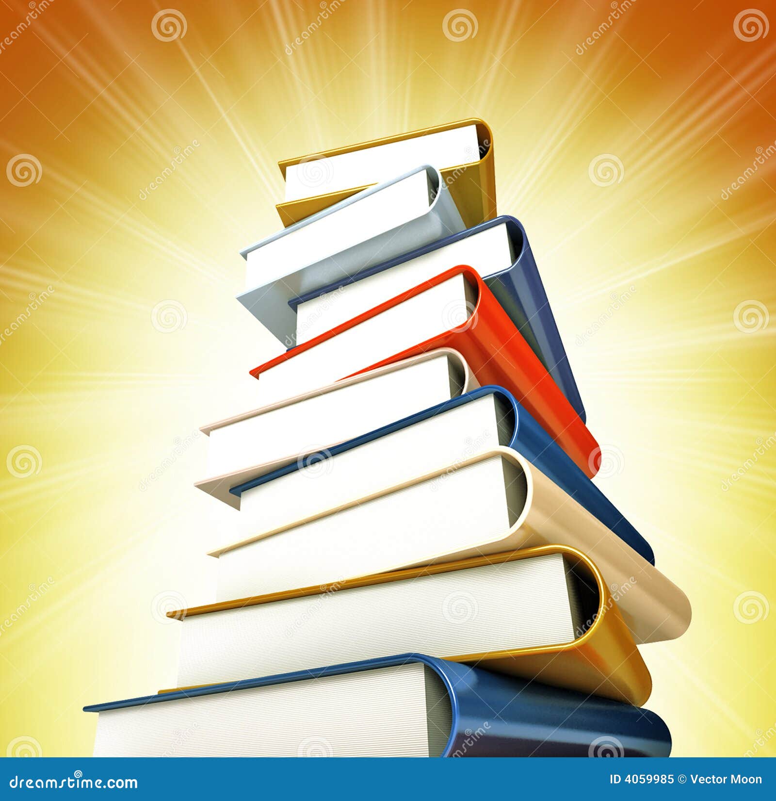 Colored Books on Background Stock Illustration - Illustration of ...