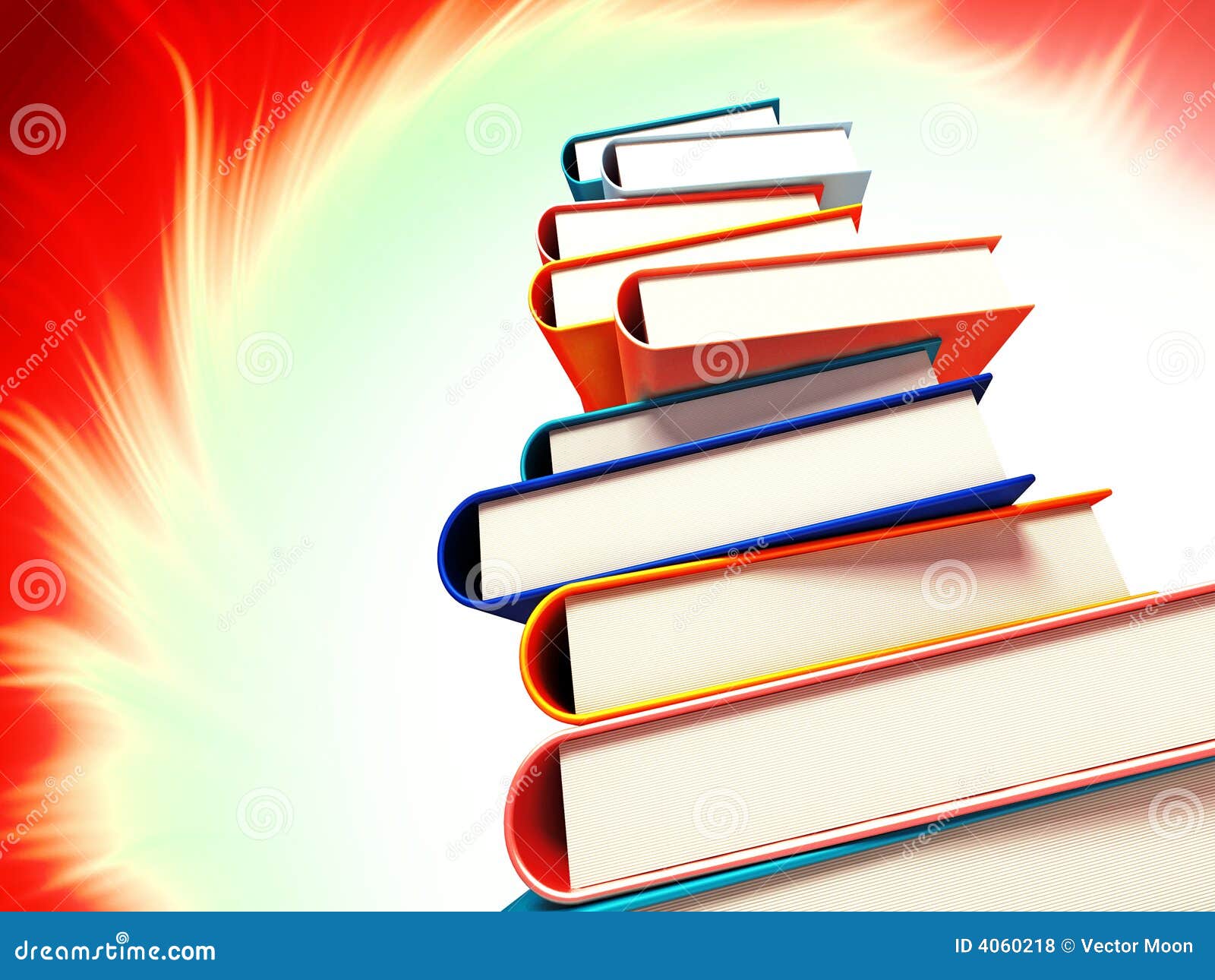 Colored Books on Background Stock Illustration - Illustration of text ...