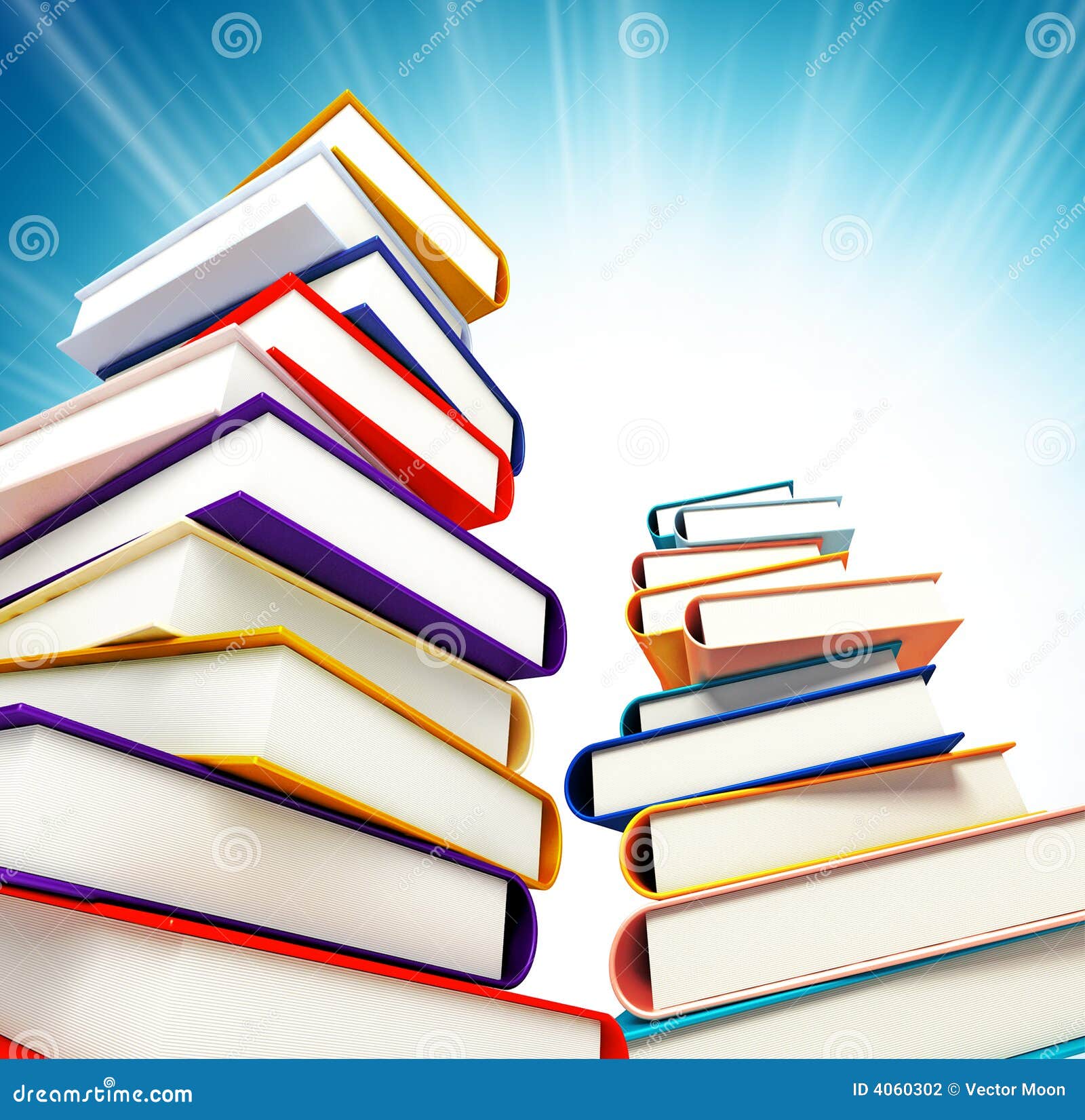 Colored Books on Background Stock Illustration - Illustration of text ...