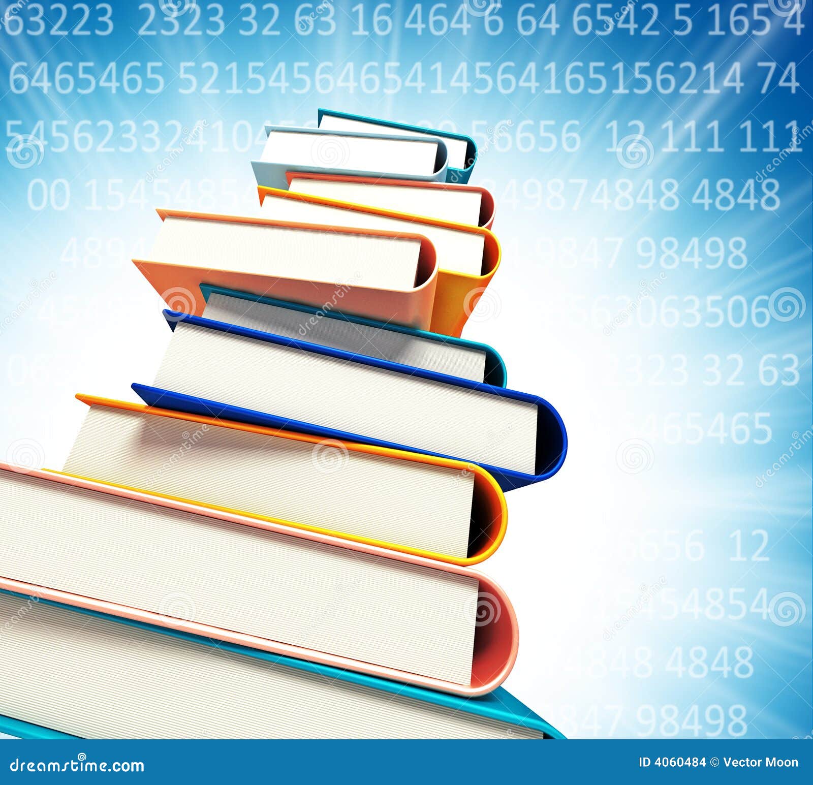 Colored Books on Background Stock Illustration - Illustration of ...