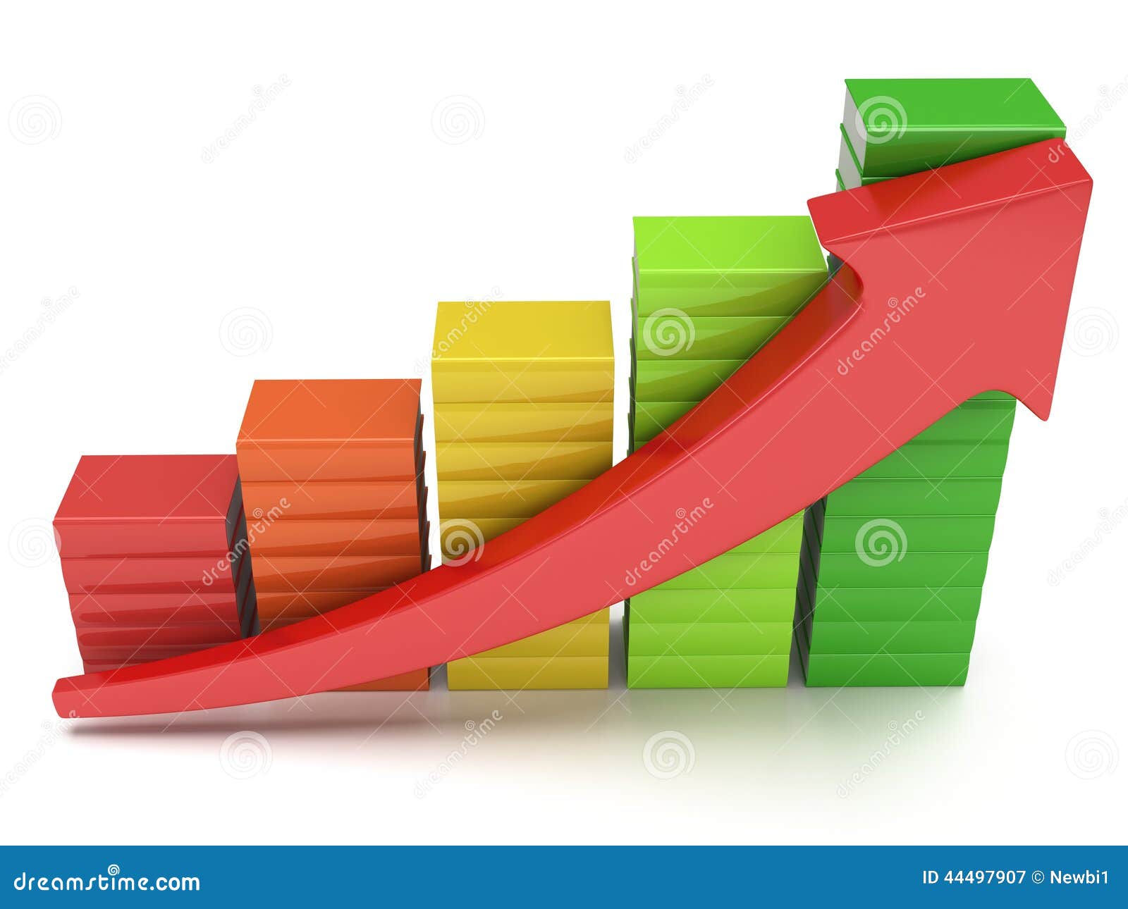 Colored Books Graph with Red Arrow Stock Illustration - Illustration of ...