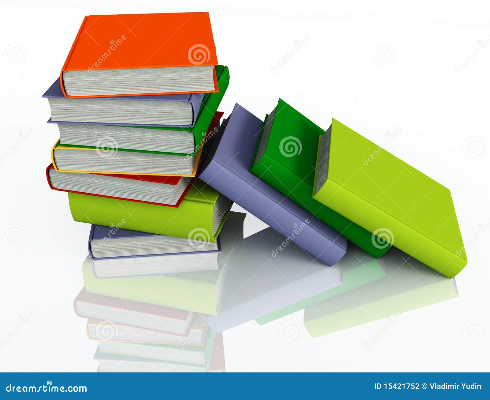 Colored Books Isolated on White Stock Illustration - Illustration of ...
