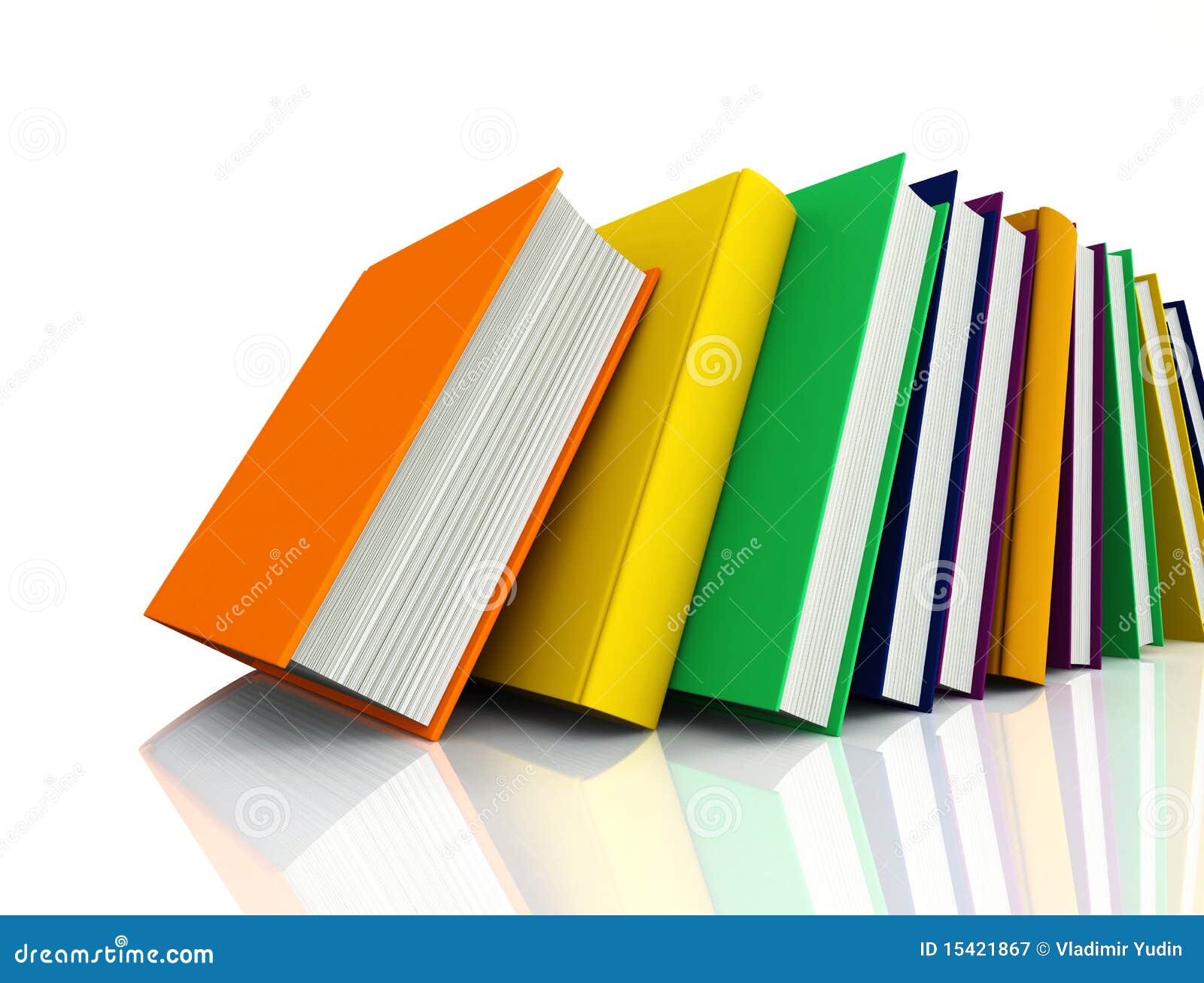 Colored Books Isolated on White Stock Illustration - Illustration of ...