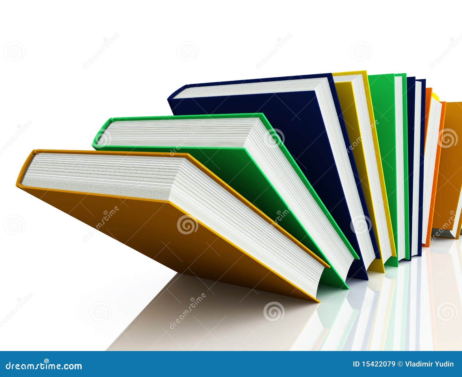 Colored Books Isolated on White Stock Illustration - Illustration of ...