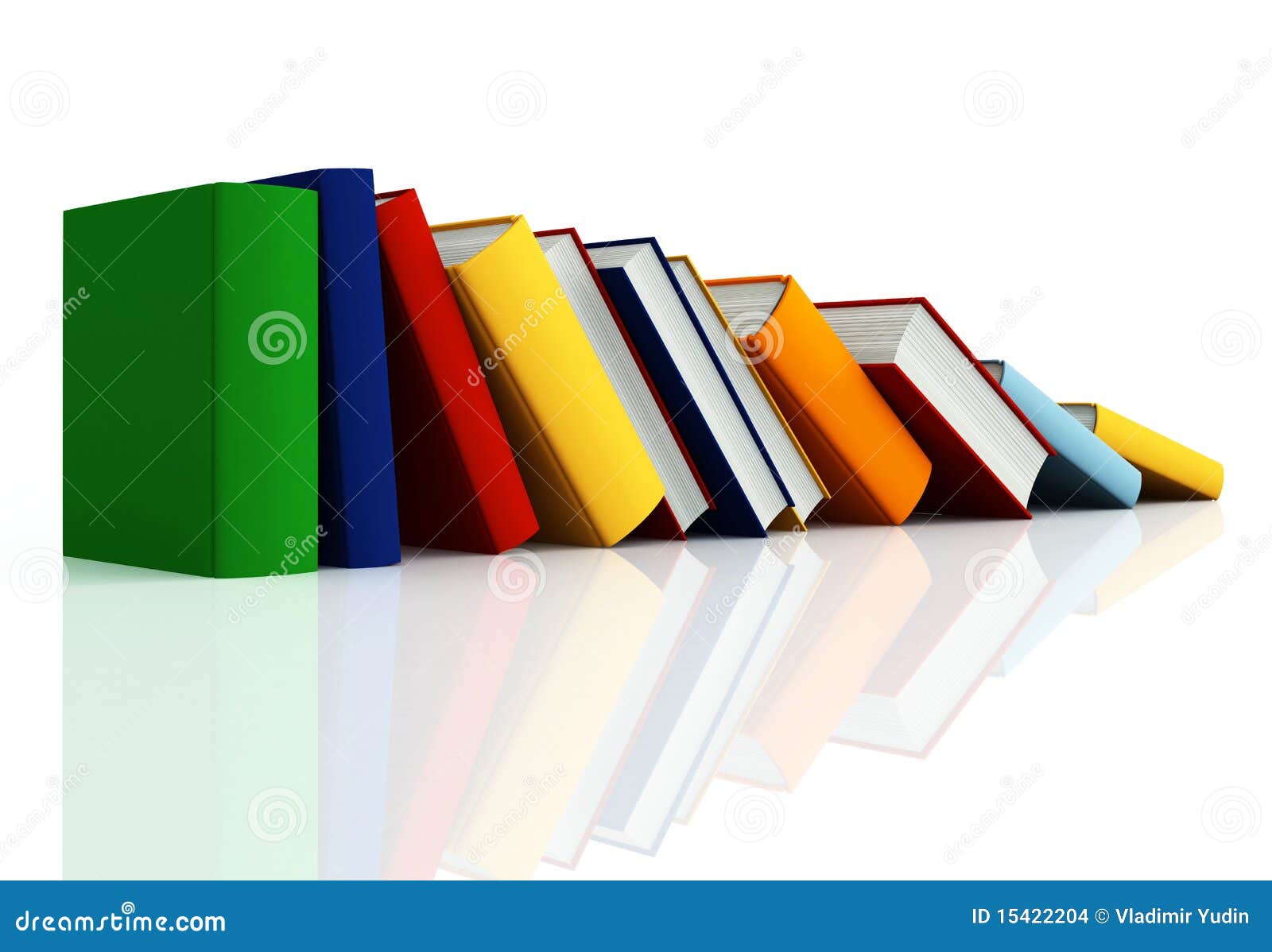 Colored Books Isolated on White Stock Illustration - Illustration of ...