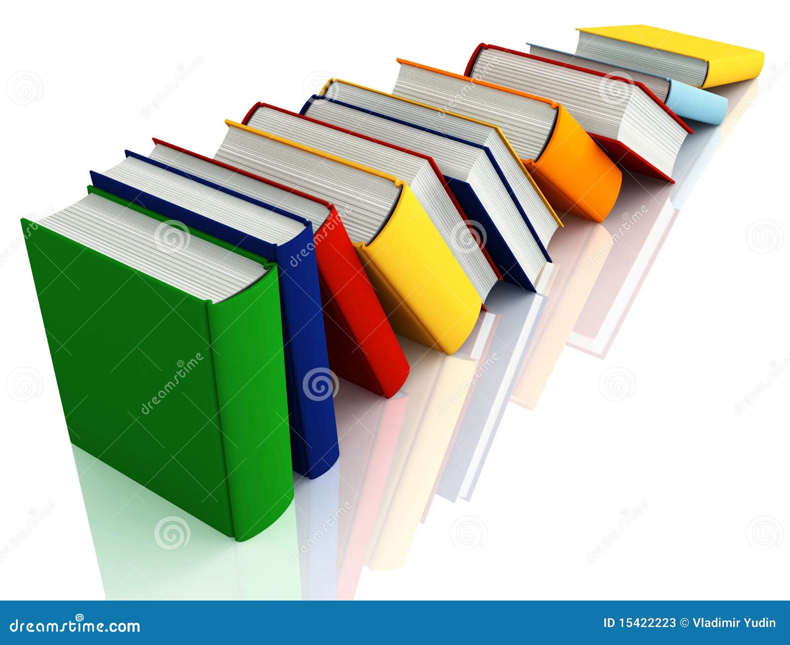 Colored Books Isolated on White Stock Illustration - Illustration of ...