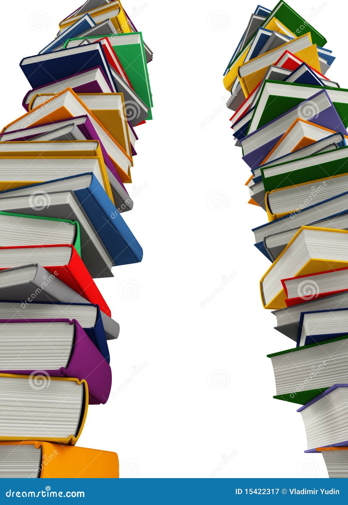 Colored Books Isolated on White Stock Illustration - Illustration of ...