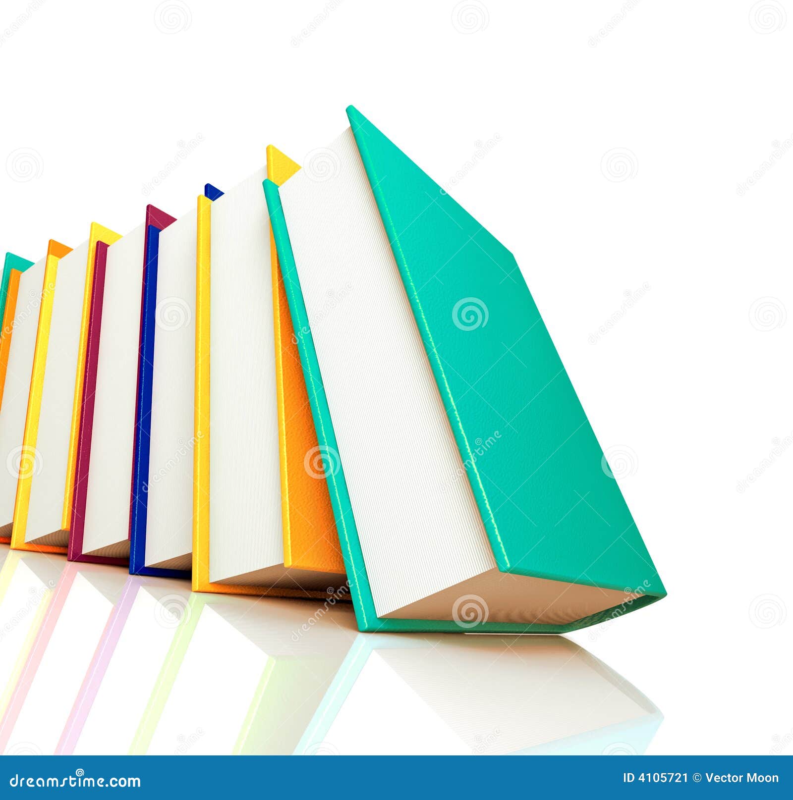 Colored Books Isolated on White Background Stock Image - Image of ...