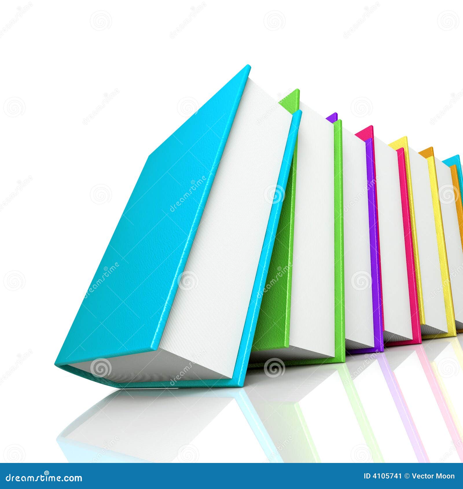 Colored Books Isolated on White Background Stock Image - Image of ...