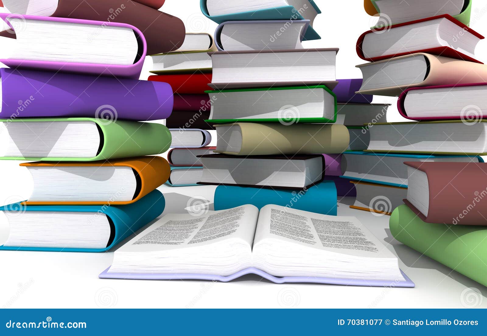 Colored Books stock illustration. Illustration of learn - 70381077