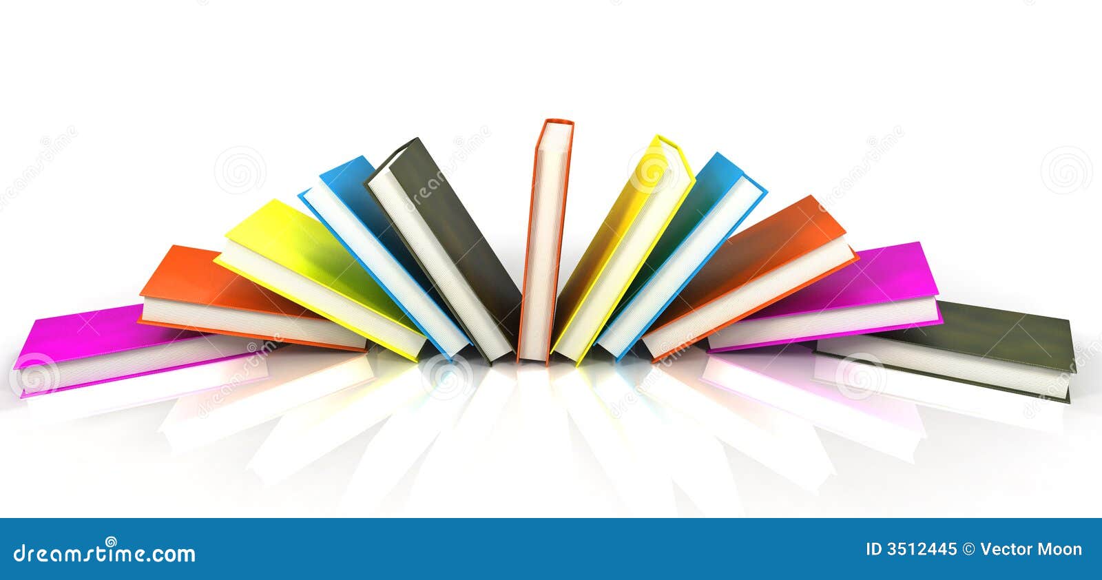 Colored books on white stock illustration. Illustration of background ...