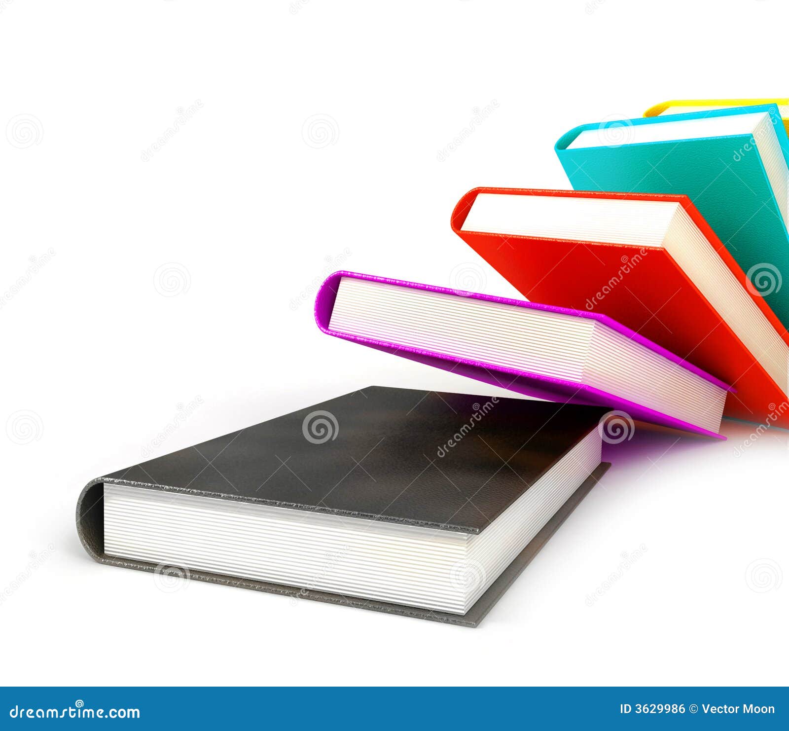 Colored books on white stock photo. Image of supplies - 3629986