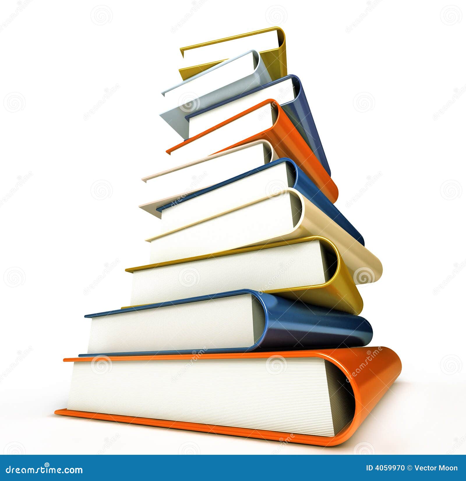 Colored books on white stock illustration. Illustration of abstract ...