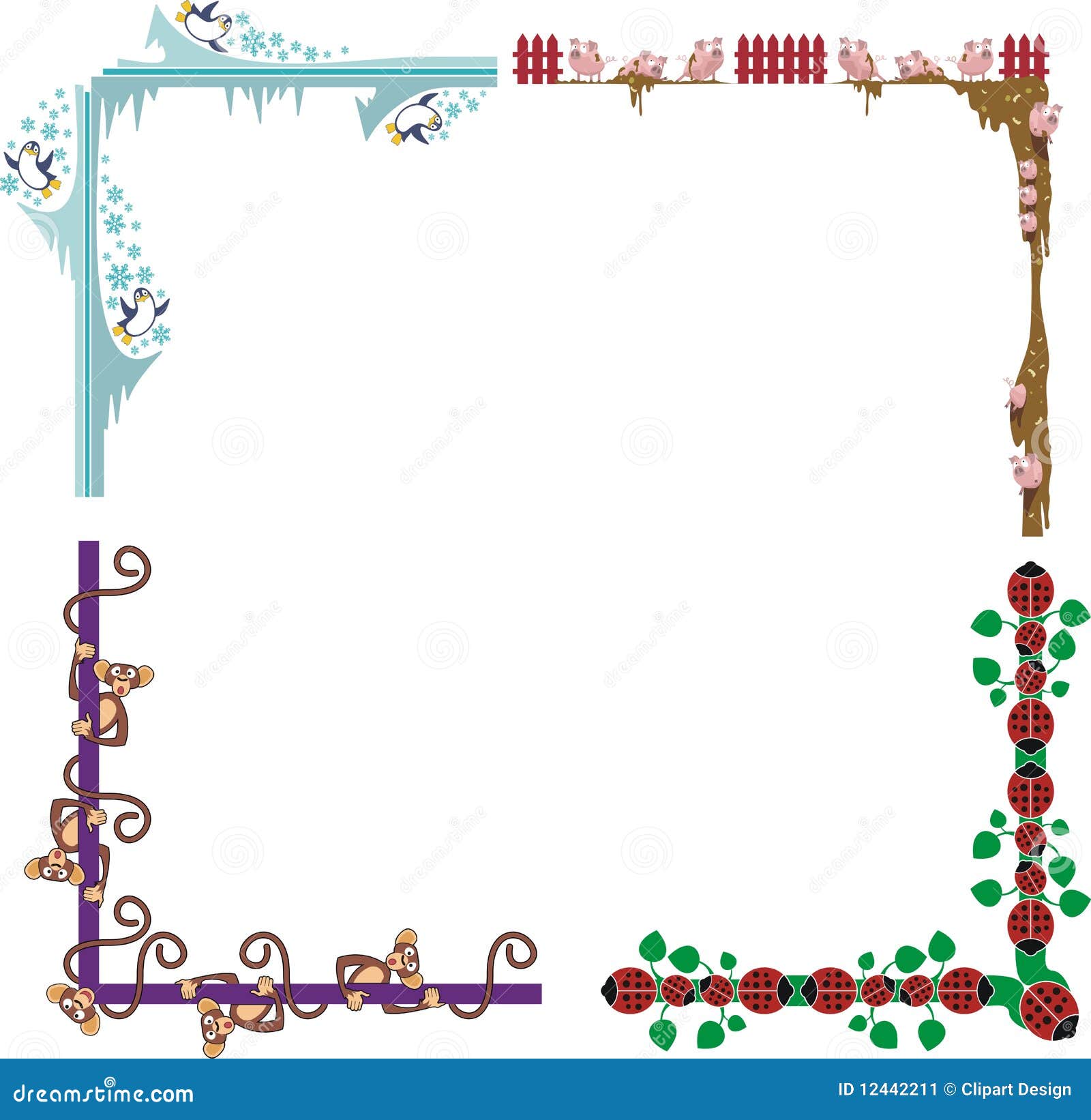 Colorful Word Documents Border Corner