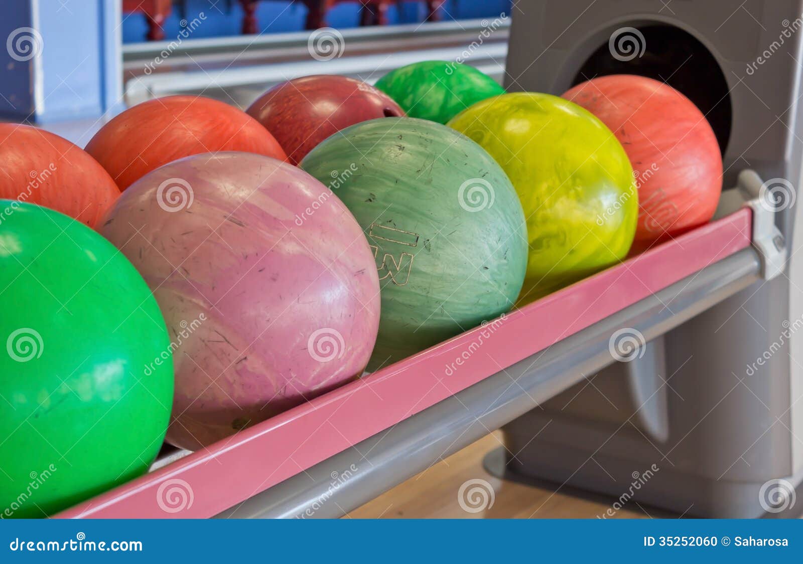 Colored bowling balls stock photo. Image of large, play - 35252060