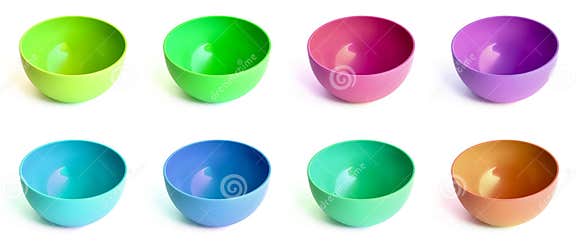 Colored bowls stock photo. Image of coloured, plastic - 26854136