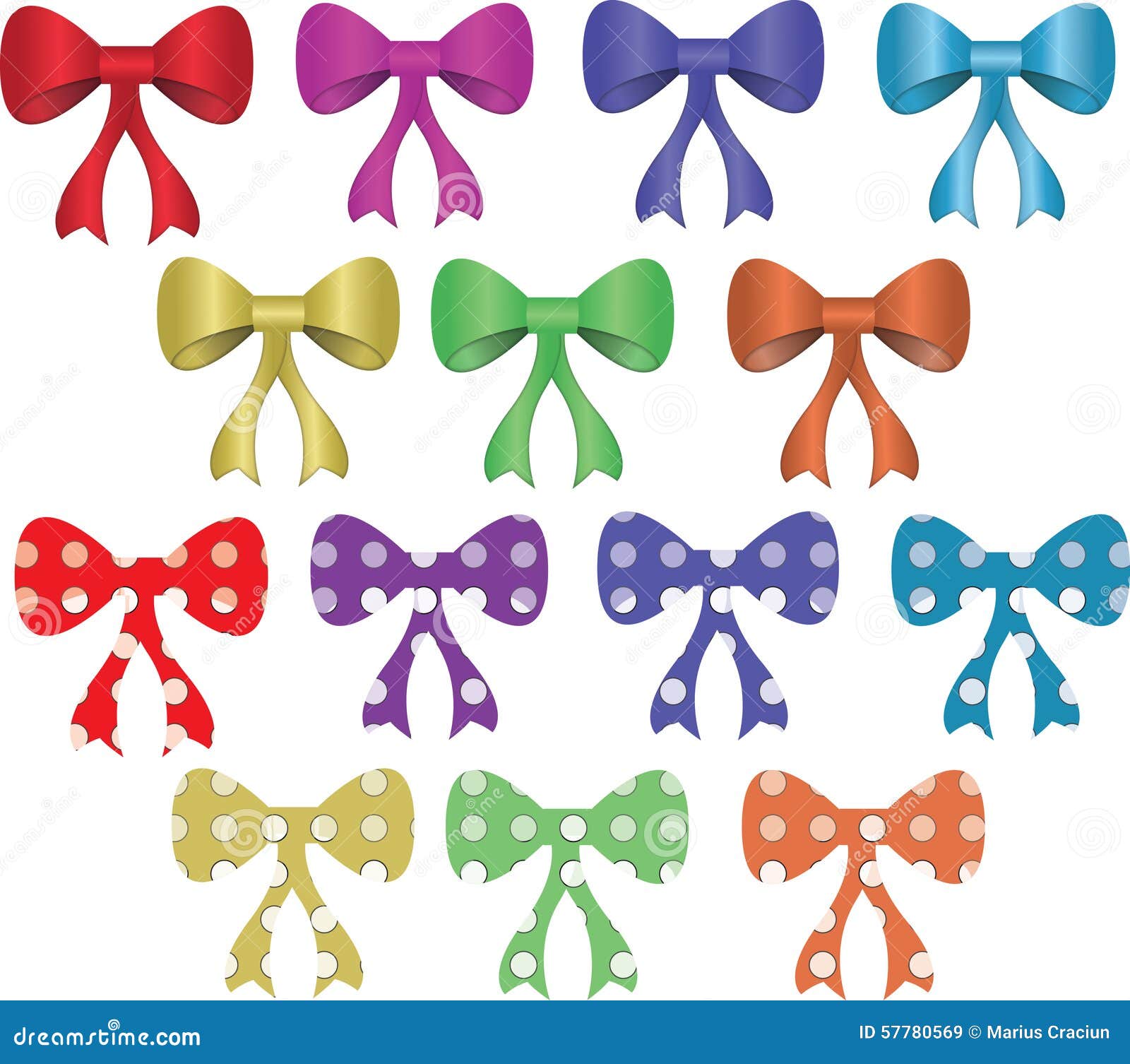 Colored bows stock illustration. Illustration of spots - 57780569