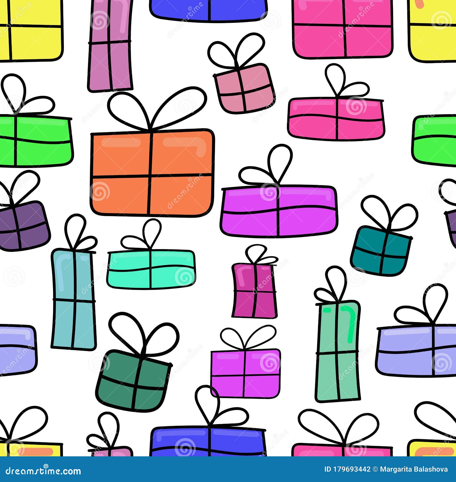 Birthday Doodles Cute Line Seamless Vector Pattern | CartoonDealer.com ...