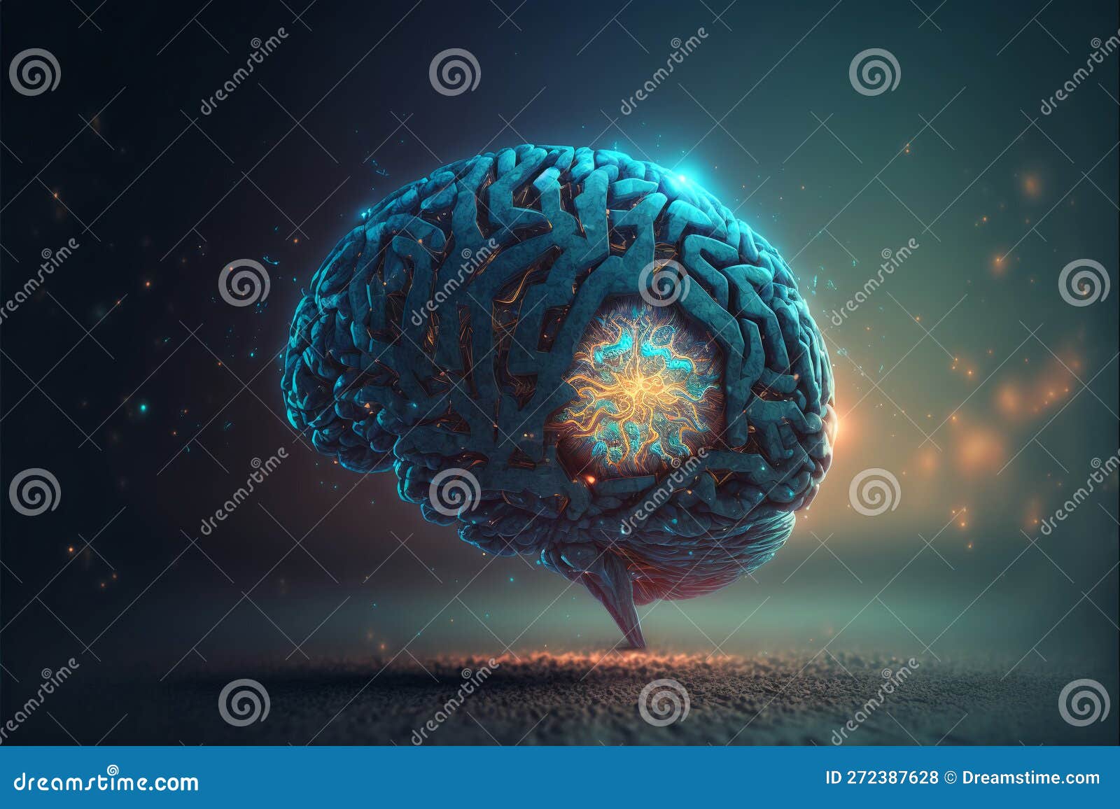 Colored Brain, Creative Technology Human Brain with Neural Bonds, Idea ...