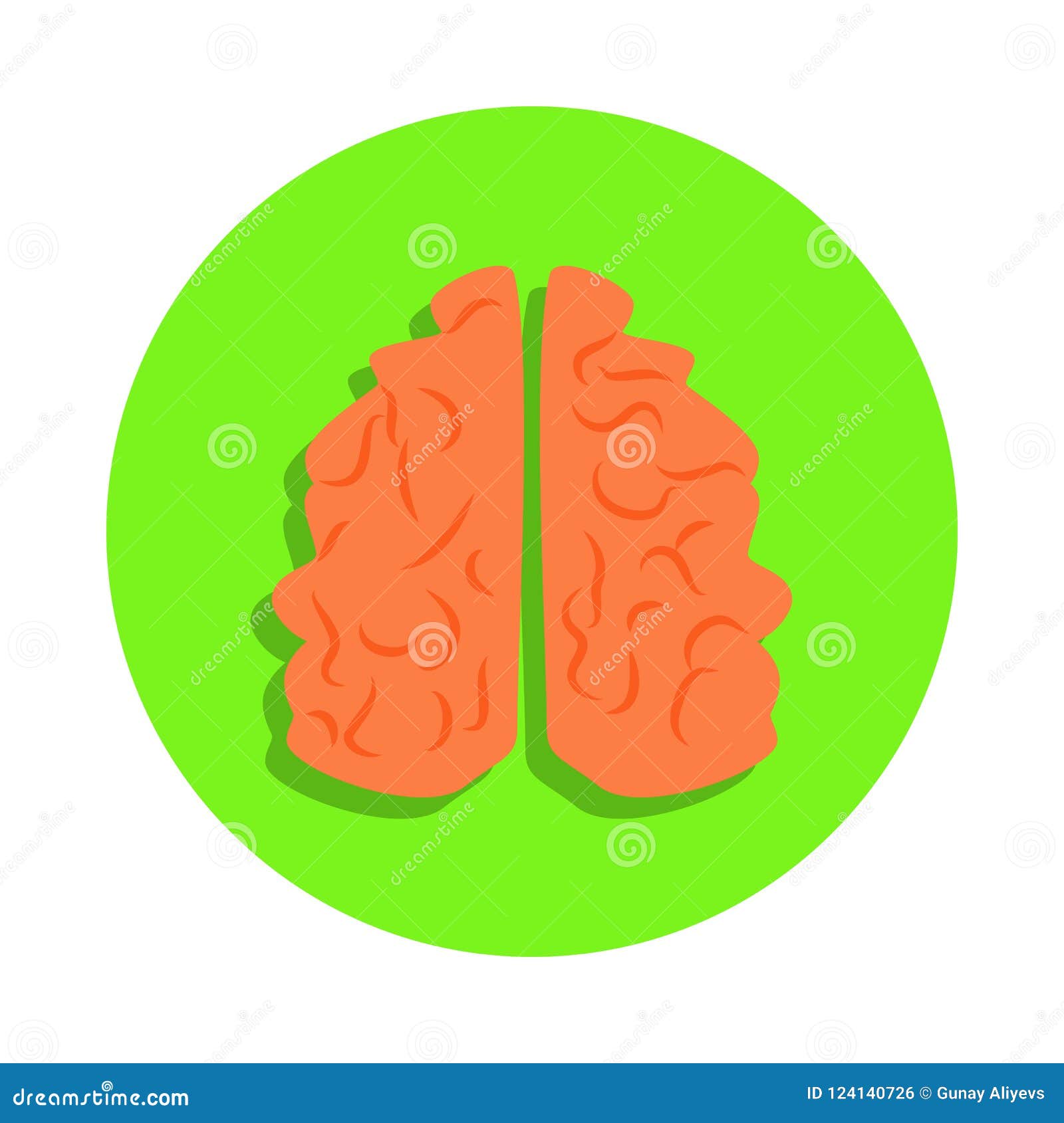 Colored Brain in Green Badge Icon. Element of Science and Laboratory ...