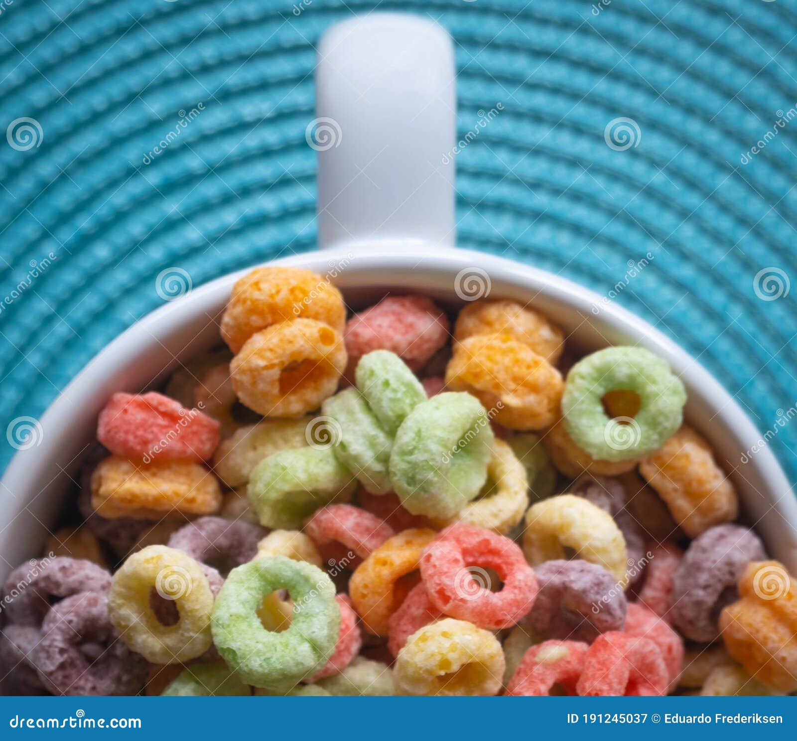Colored Breakfast Cereal Bowl Super Close Up Stock Image - Image of ...