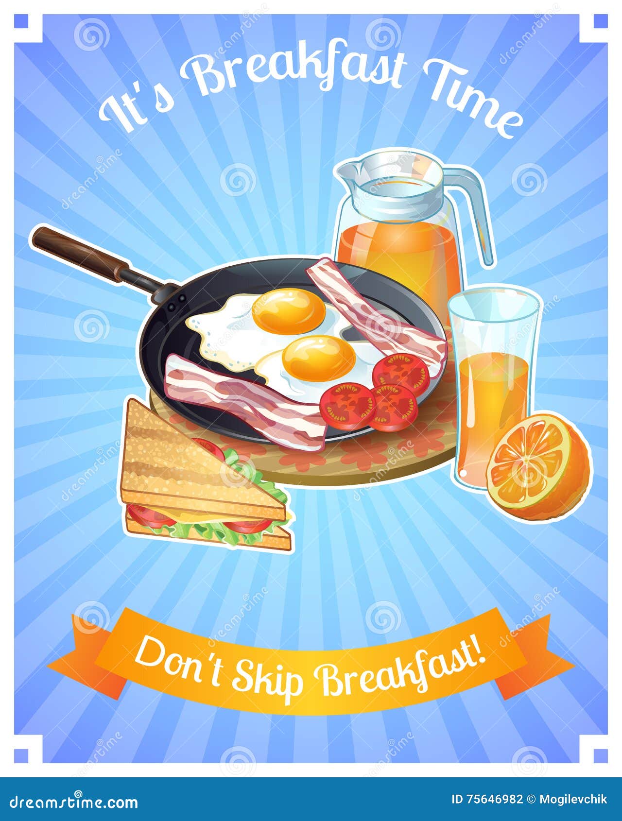 Breakfast Poster Set Vector Illustration | CartoonDealer.com #230453844