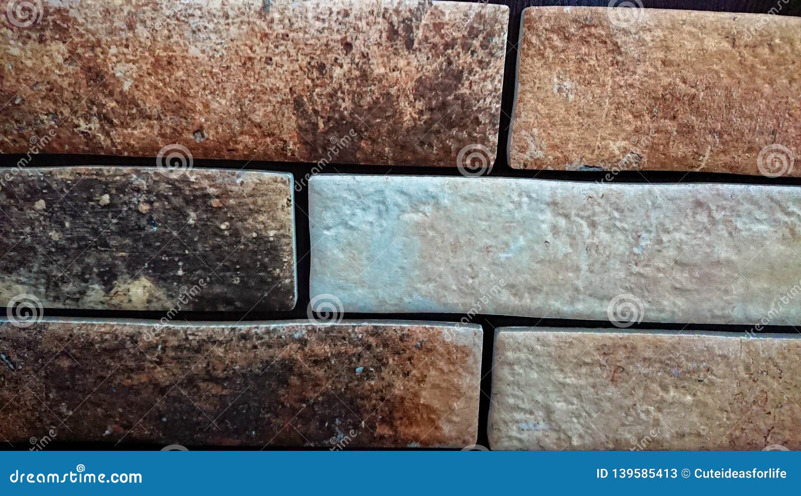 The Colored Brick Wall Texture Background Stock Image - Image of ...