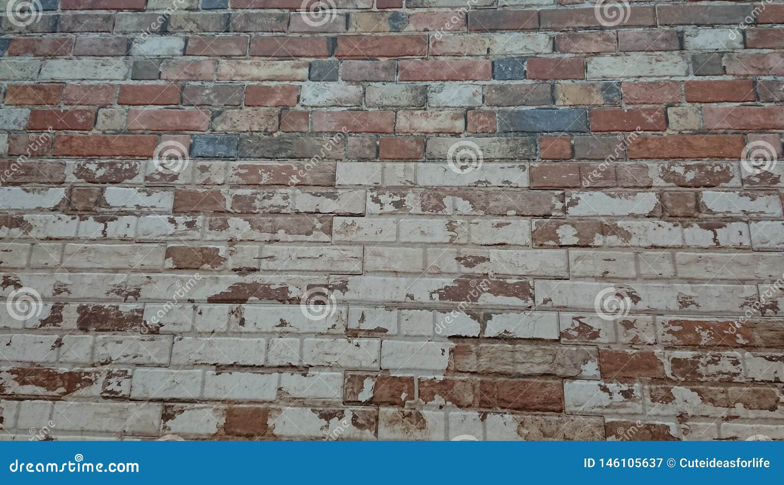 The Colored Brick Wall Texture Background Stock Image - Image of ...