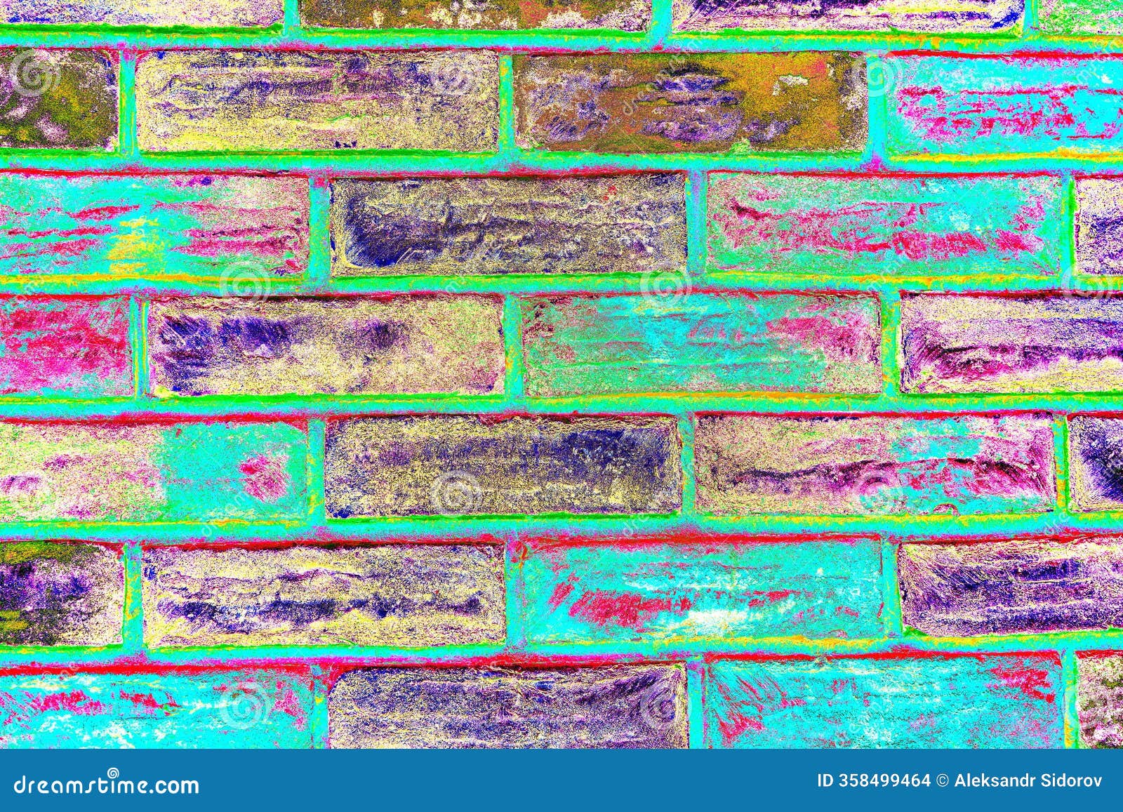 Colored Brickwork Modified Color Scheme, Abstract, Colorful Background ...