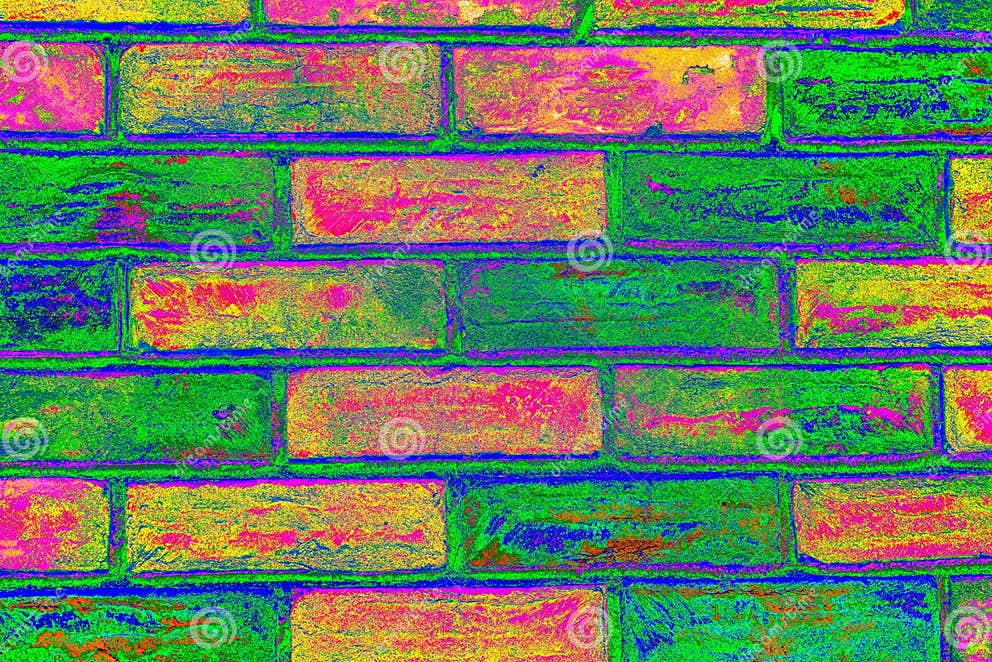 Colored Brickwork Modified Color Scheme, Abstract, Colorful Background ...