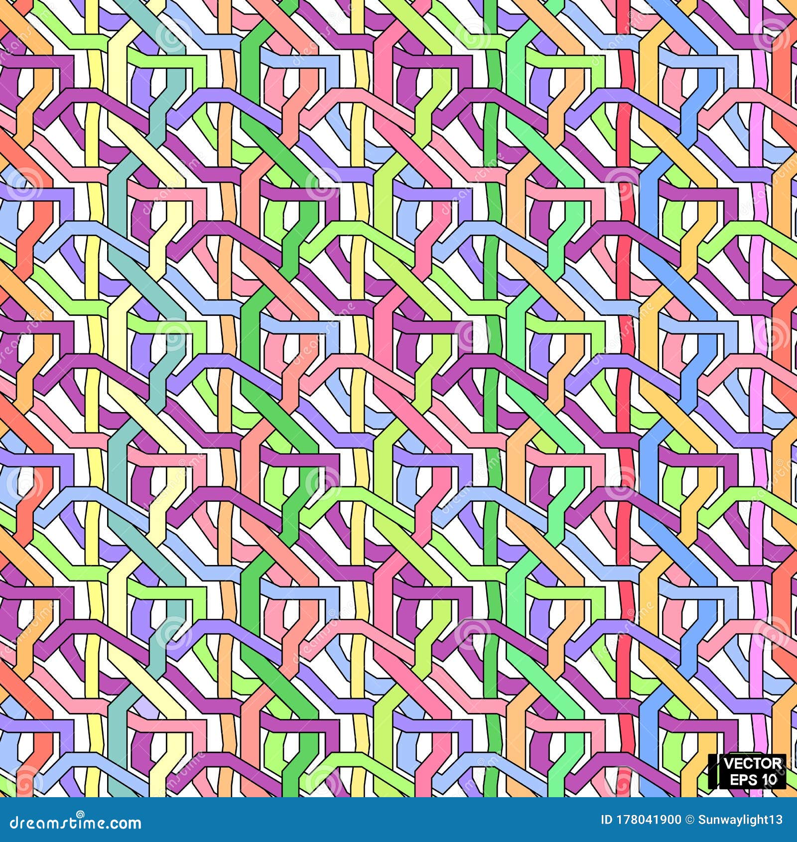 Colored Bright Seamless Patterns with Geometric Texture Stock ...