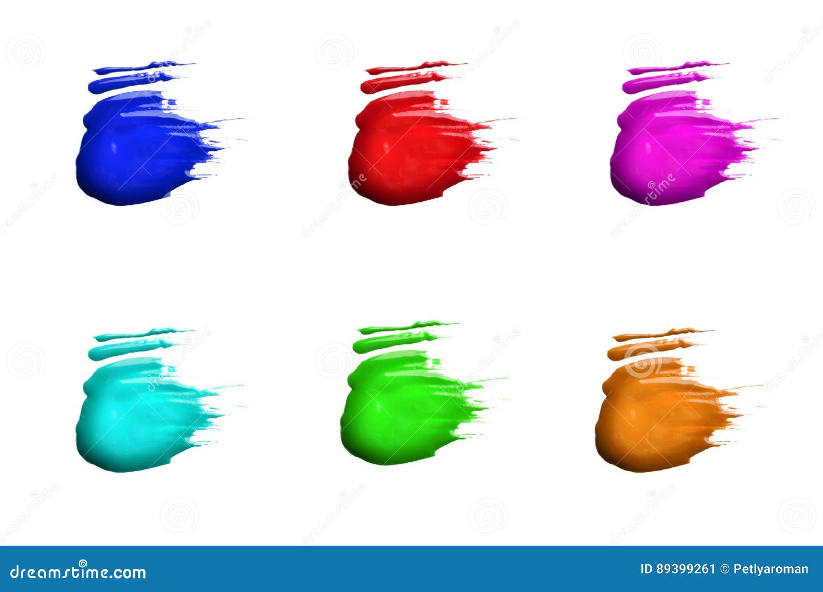 Colored Brush Strokes on a White Background Stock Illustration ...