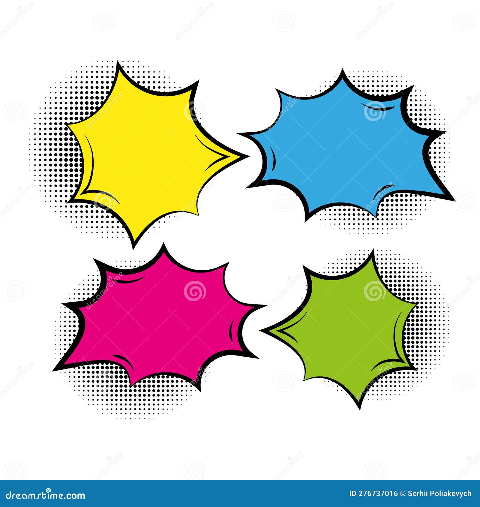 Colored Bubble Messages Explosions. Vector Illustration Stock ...