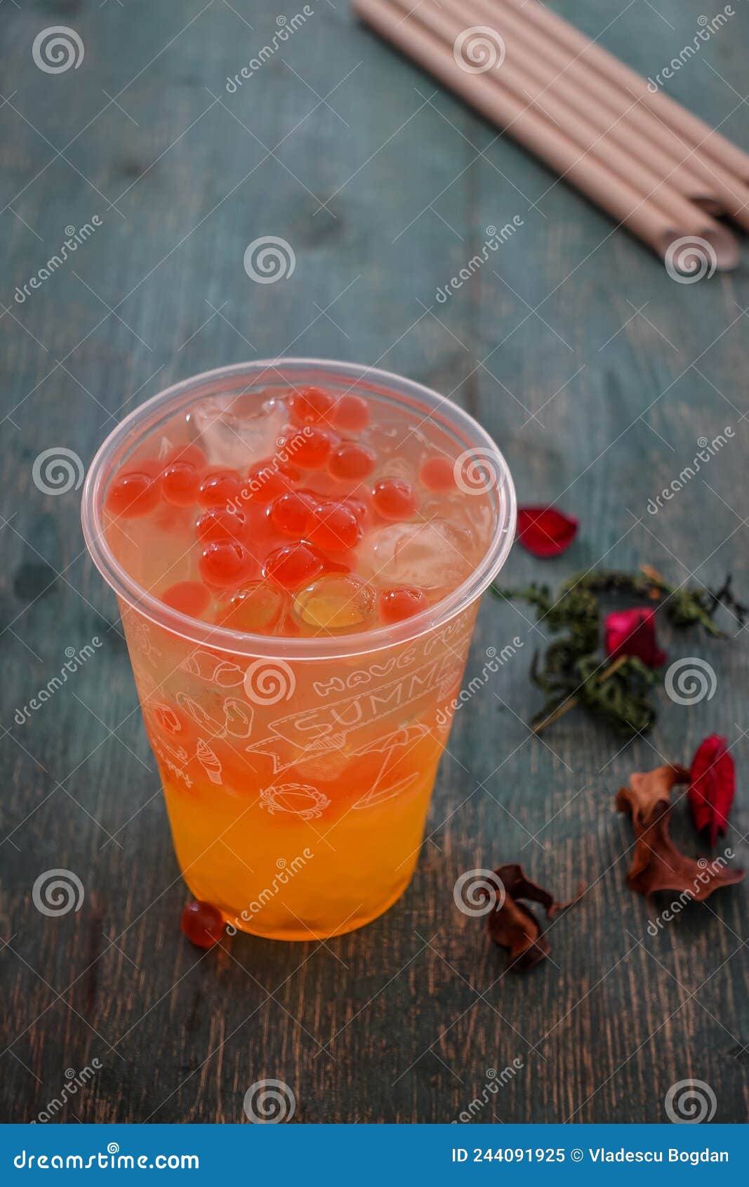 Colored Bubble Tea stock image. Image of bobas, refreshing - 244091925