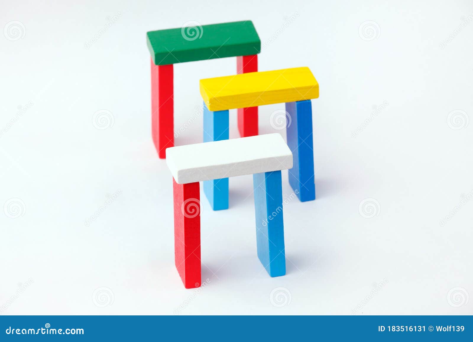 Many Colored Building Blocks of Wood Stock Image - Image of constructor ...