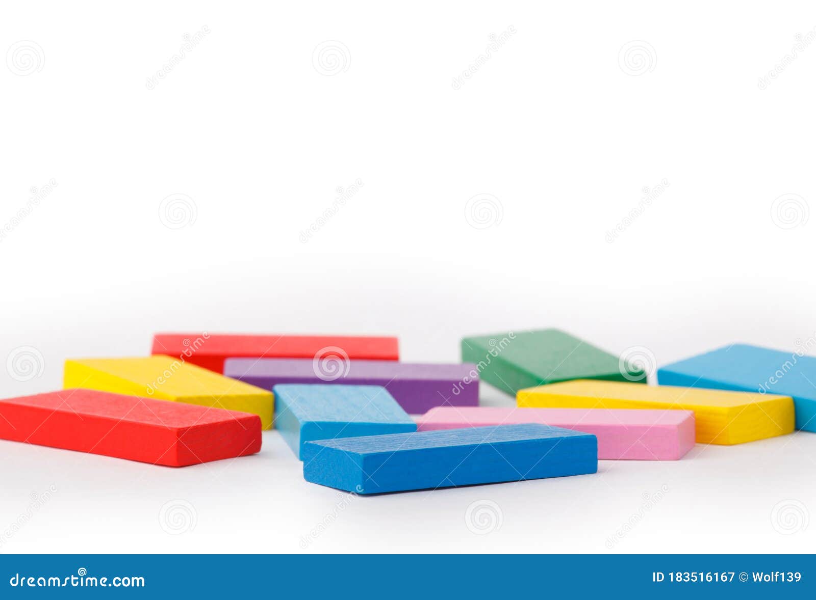 Colored Building Blocks of Wood Stock Image - Image of equilibrium ...