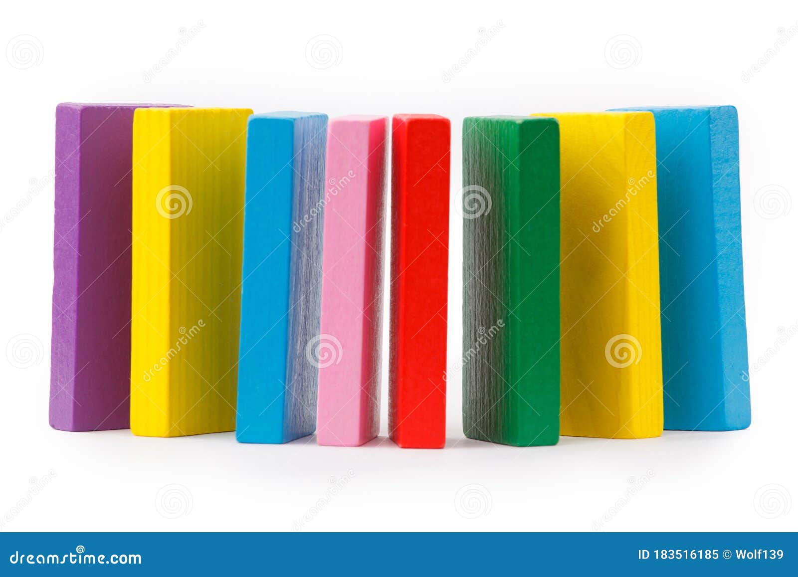 Colored Building Blocks of Wood Stock Image - Image of material, block ...