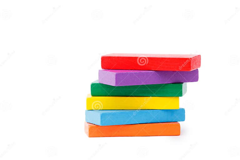 Colored Building Blocks of Wood Stock Image - Image of simply, blocks ...
