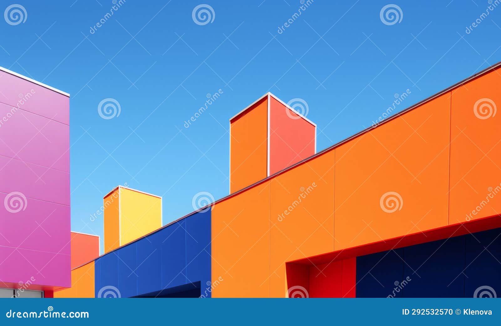 Colored Buildings. Abstract Modern Architecture, Minimalistic Style ...